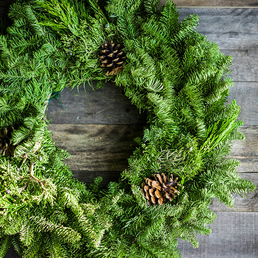 Wreath Plain Fresh Fir Christmas - Various Sizes – Highgate Greens and ...